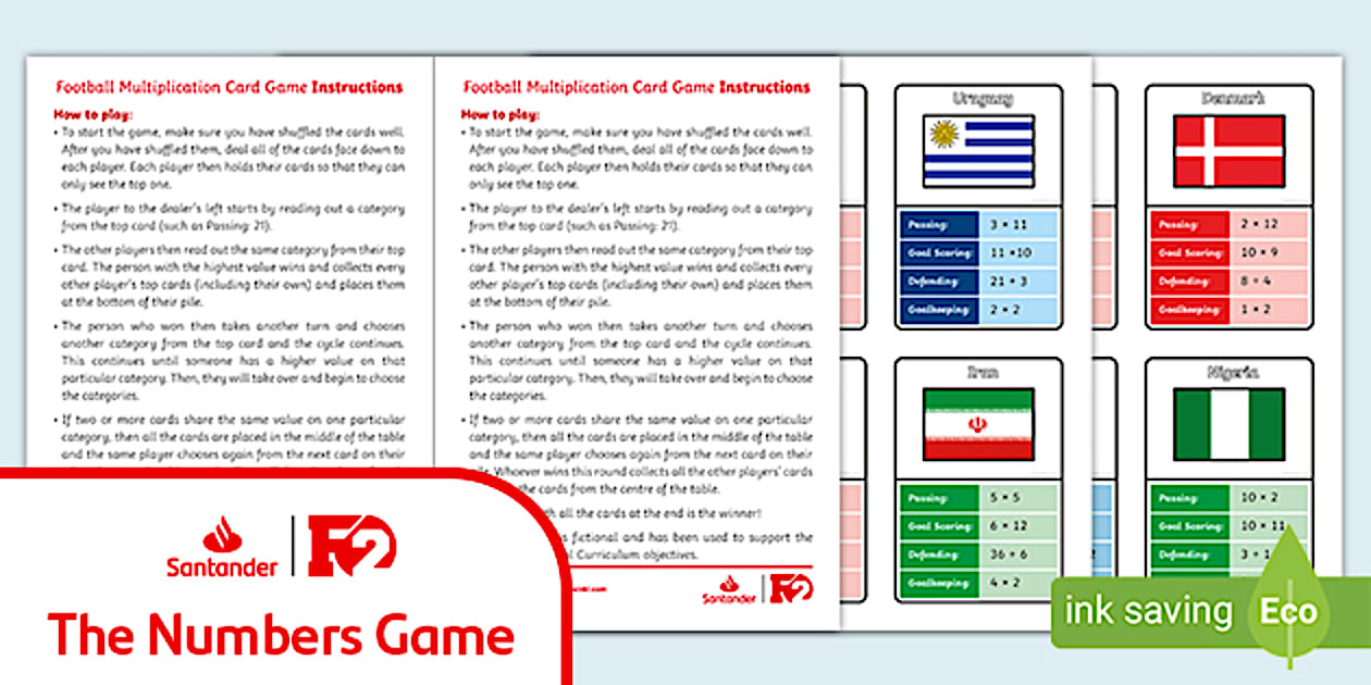 FREE! - 👉 The Numbers Game: Mixed Times Tables Football Card Game [Very ...