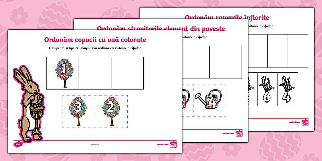Ordonăm elemente din povestea de Paște – Fișe de lucru