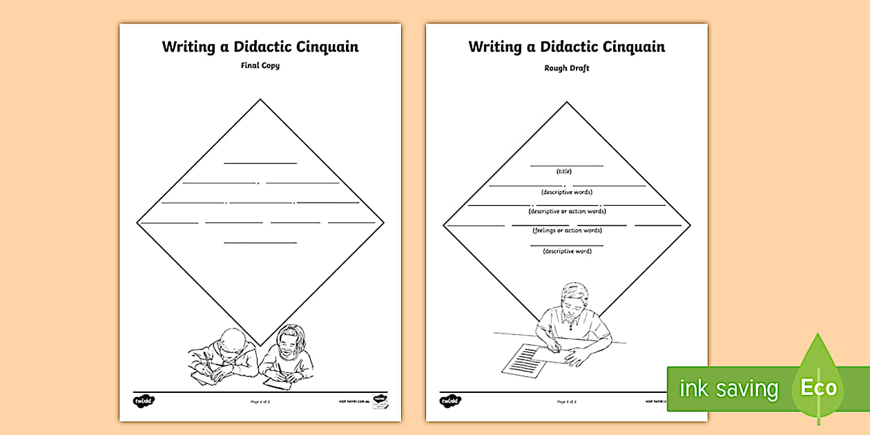 Didactic Cinquain Poem Writing Template - Twinkl