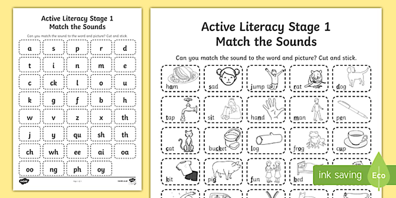 Active Literacy Stage 1 Worksheet – CfE - Twinkl