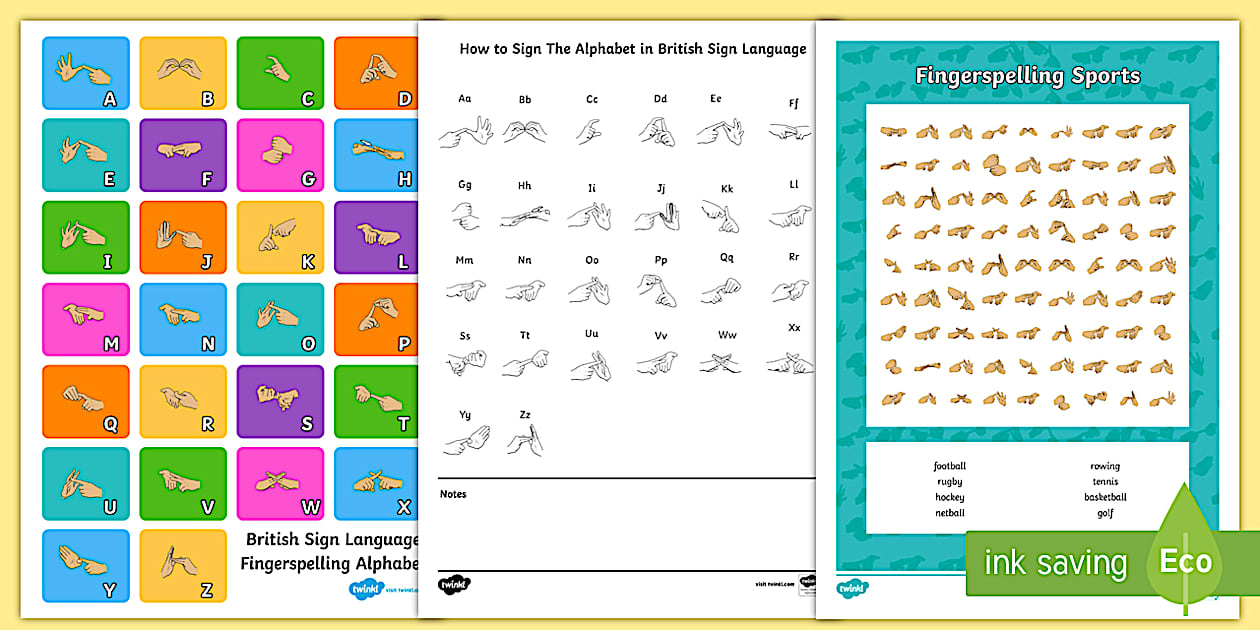 Fingerspelling Sports Activity Pack - Deaf Awareness Week UK (2.5.17)