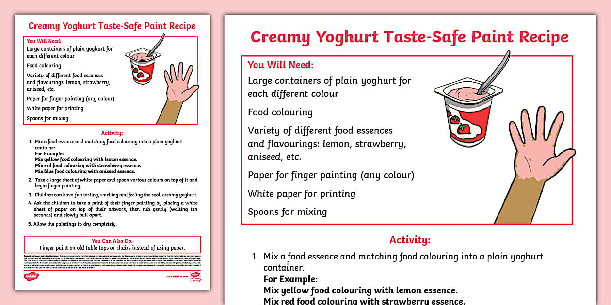 Creamy Yoghurt Taste-Safe Paint Recipe