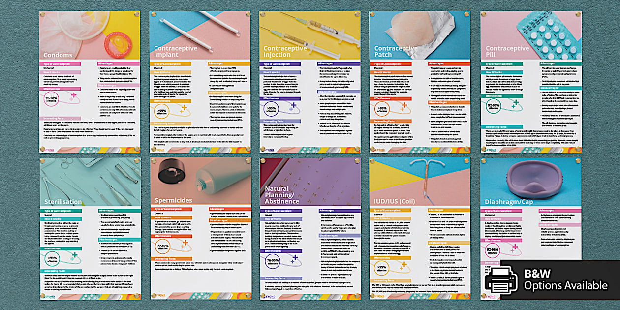Types of Contraception Information Posters | KS3 | Beyond