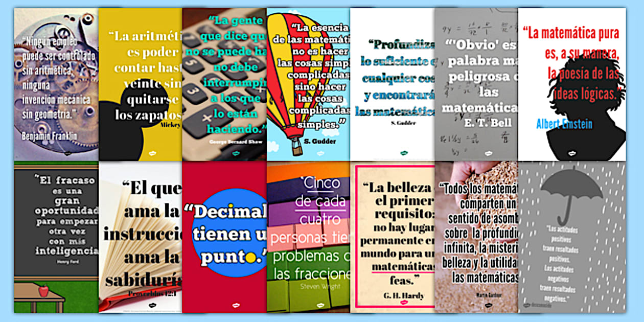 Maths Quote Wall Posters Spanish