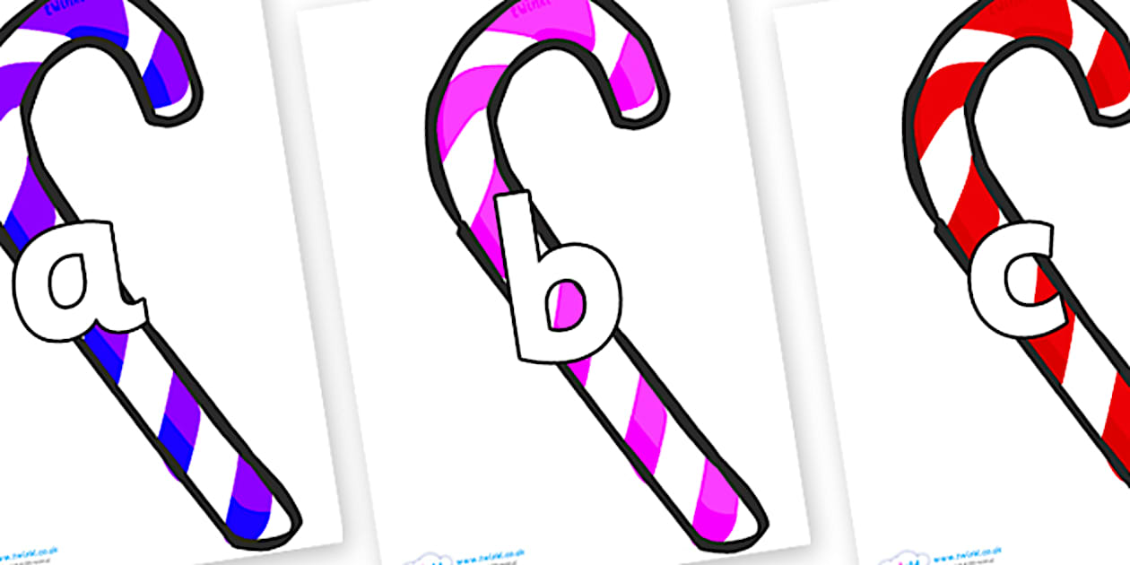 Phoneme Set on Candy Canes (Multicolour) (teacher made)