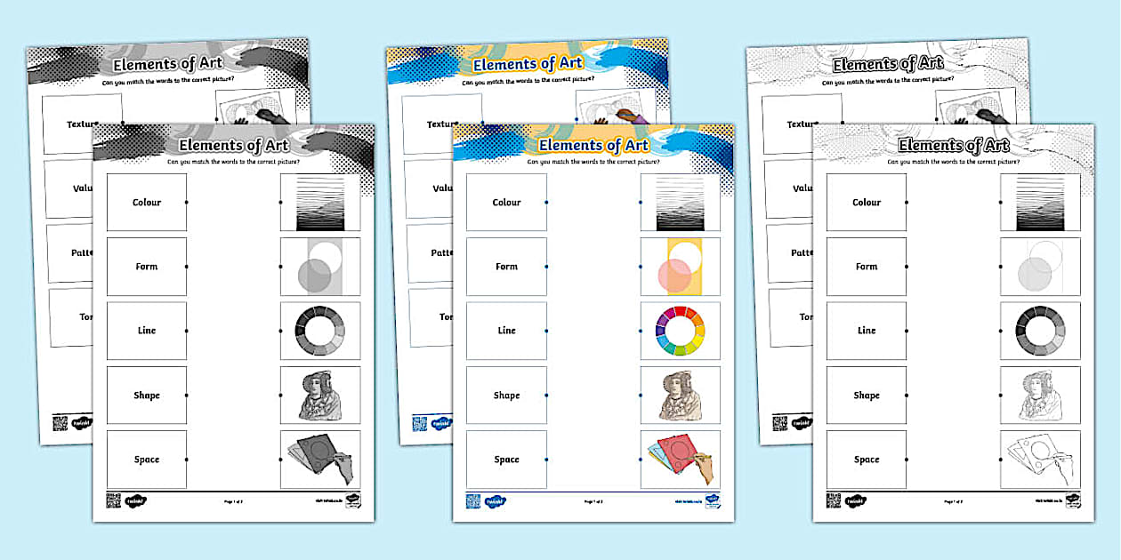 Elements of Art Matching Worksheet (Lehrer gemacht) - Twinkl