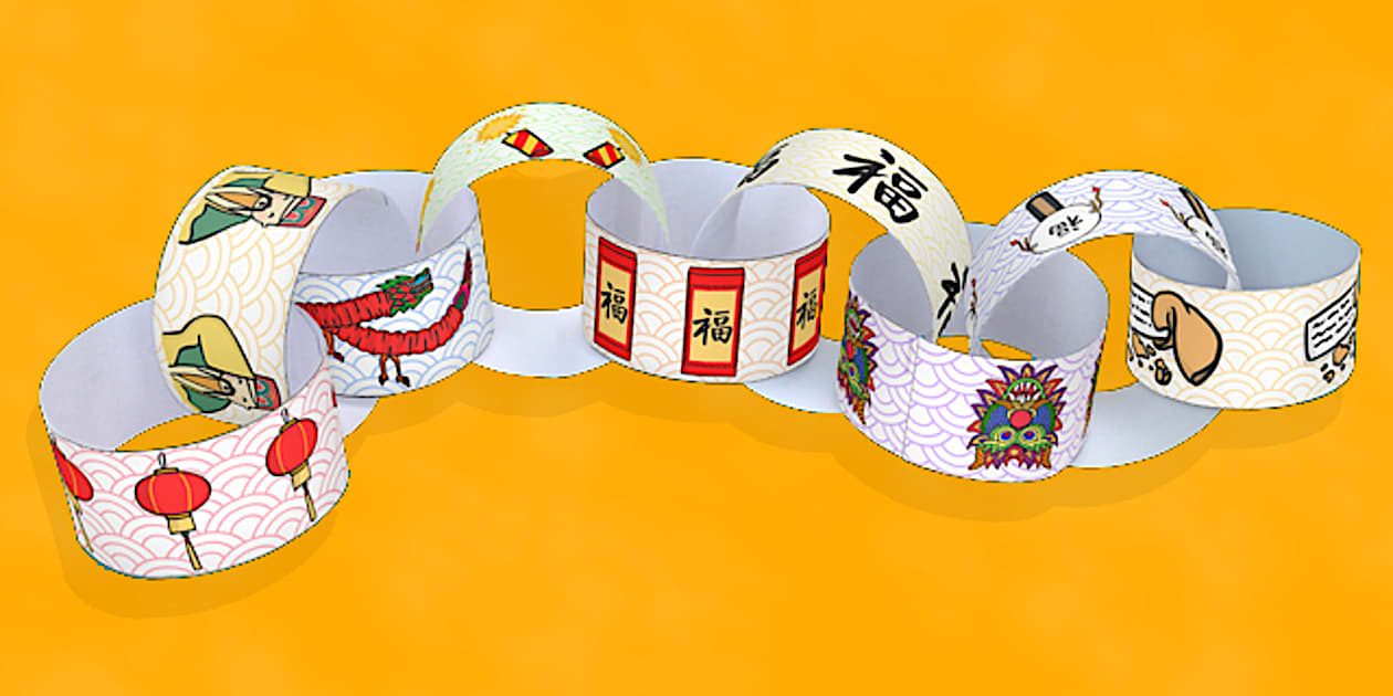 Chinese New Year Paper Chain (teacher made) - Twinkl