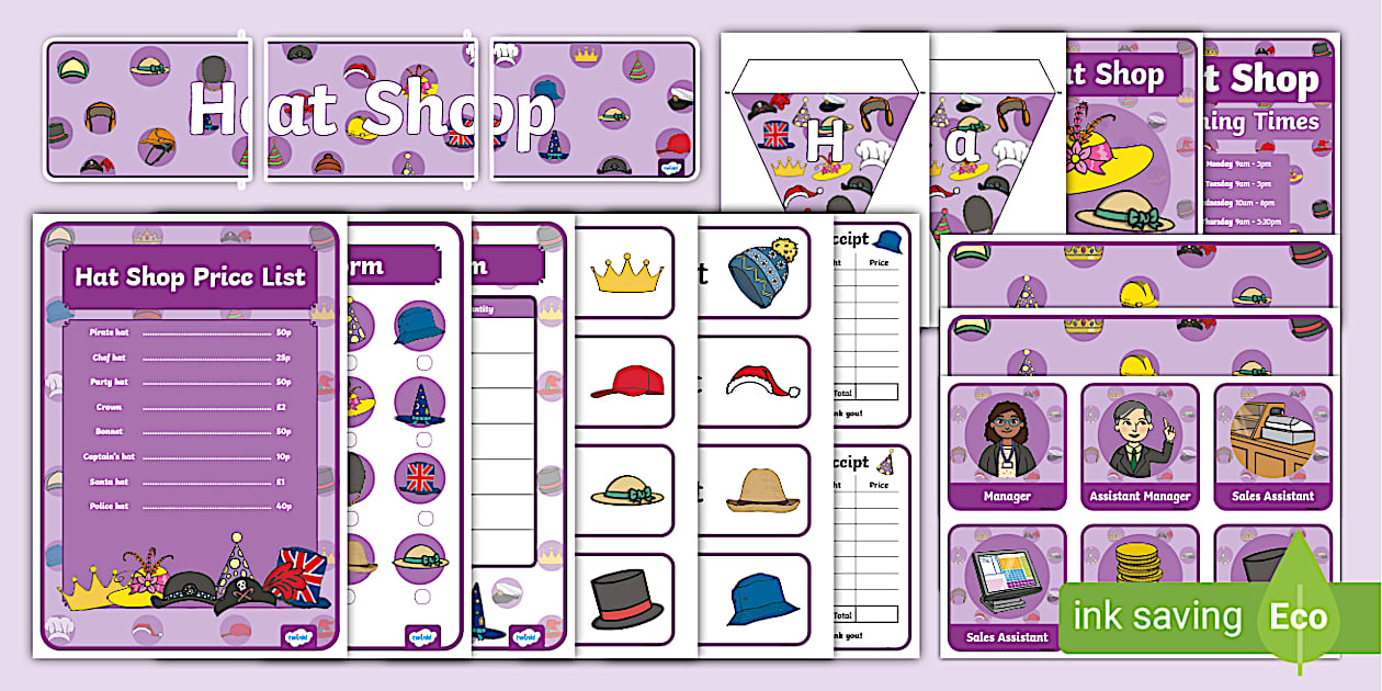 Hat Shop Role-Play Pack - EYFS - Twinkl