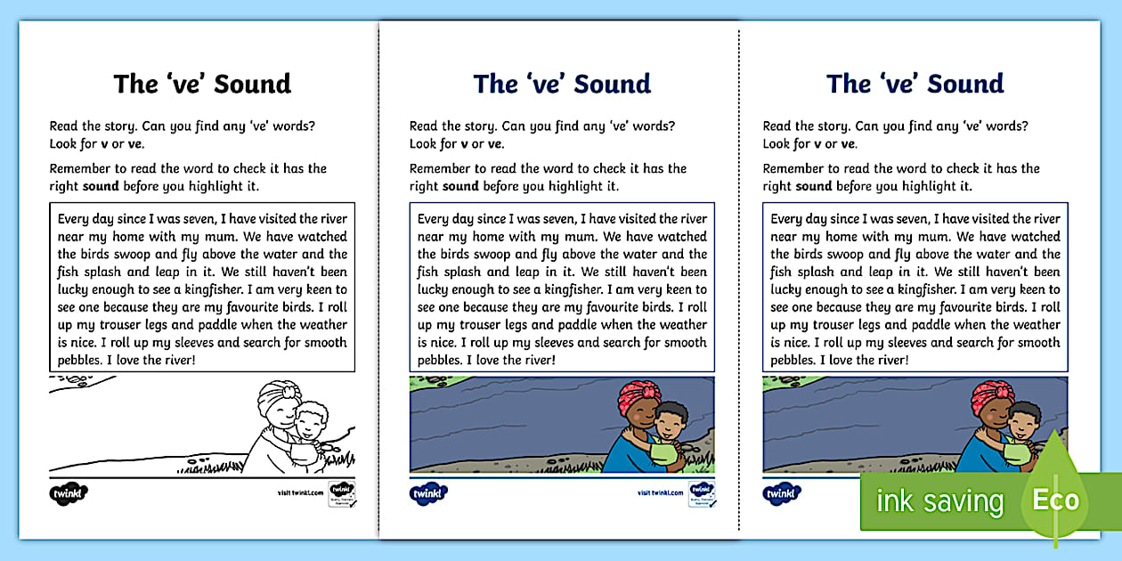 Northern Ireland Linguistic Phonics Stage 5 and 6 Phase 3a, 've' Sound