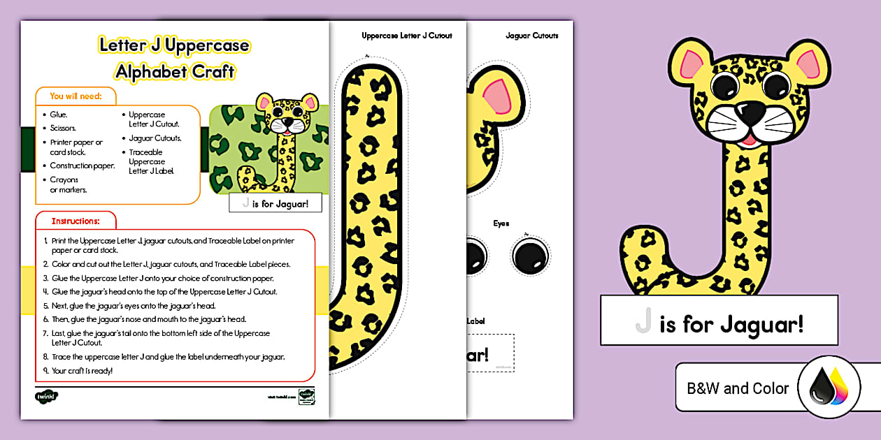 Letter J Uppercase Alphabet Craft