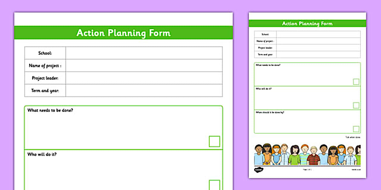 Editable School Council Project Action Plan Template