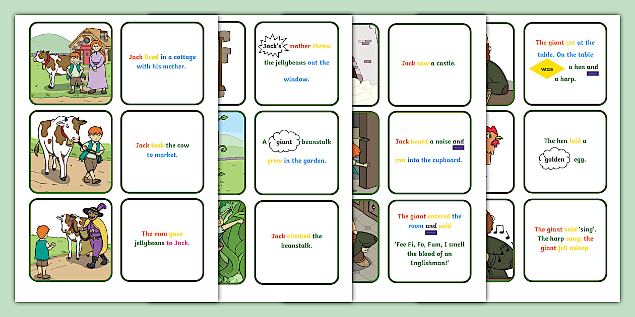 Jack and the Beanstalk CS Picture Description Cards - Twinkl