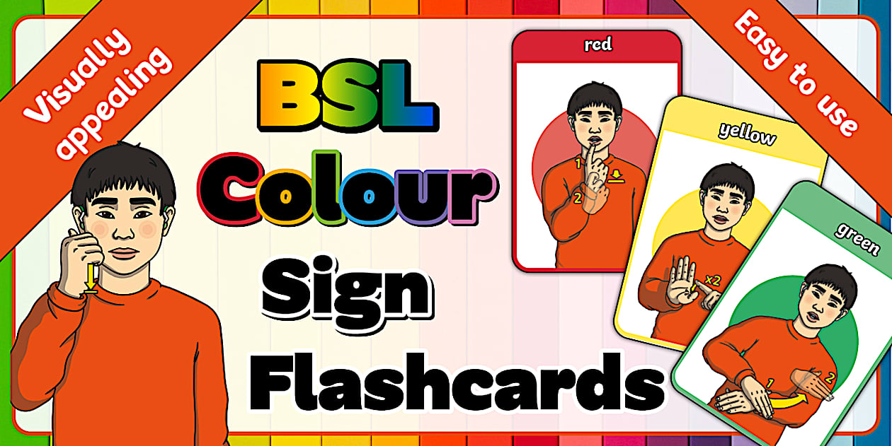 BSL Colours Flashcards for Learning