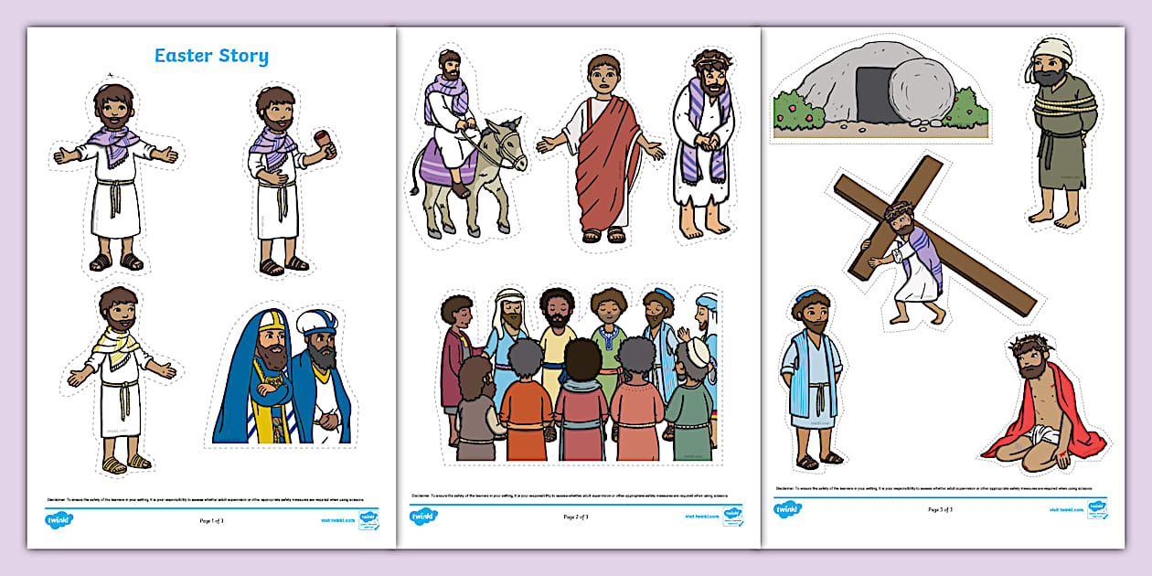 Easter Story Cut Outs (teacher made) - Twinkl