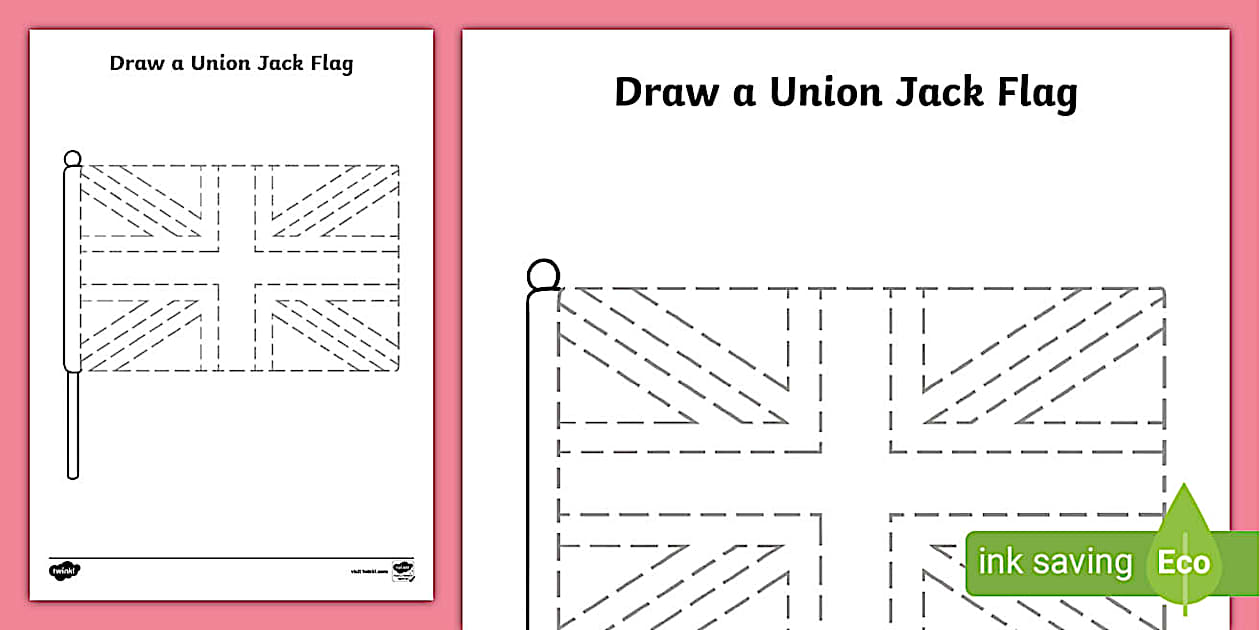 Draw a Union Jack Flag Pencil Control Activity - Twinkl