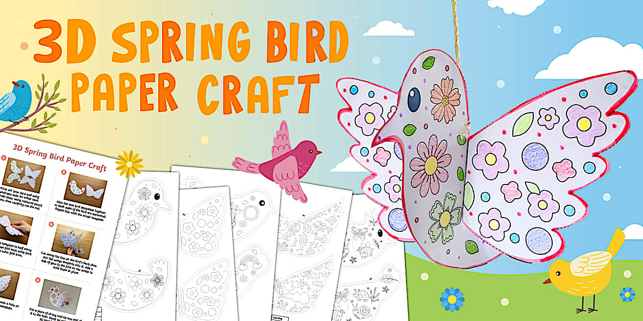 3D Spring Bird Paper Craft