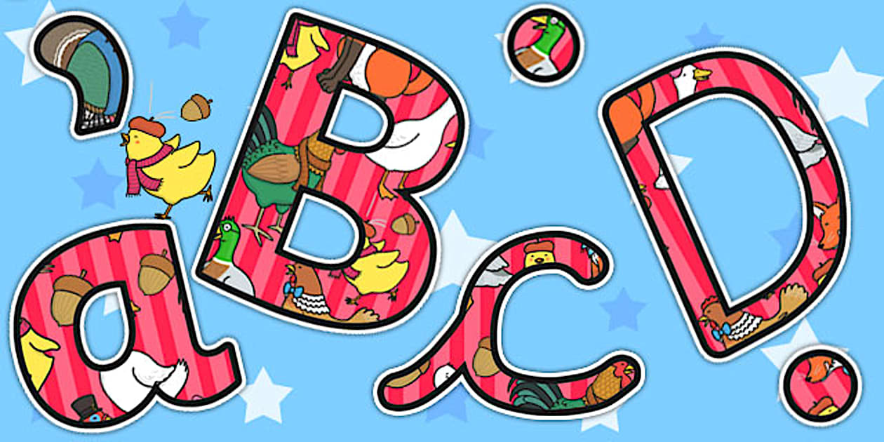 Cursive Chicken Licken Themed Display Lettering - Twinkl