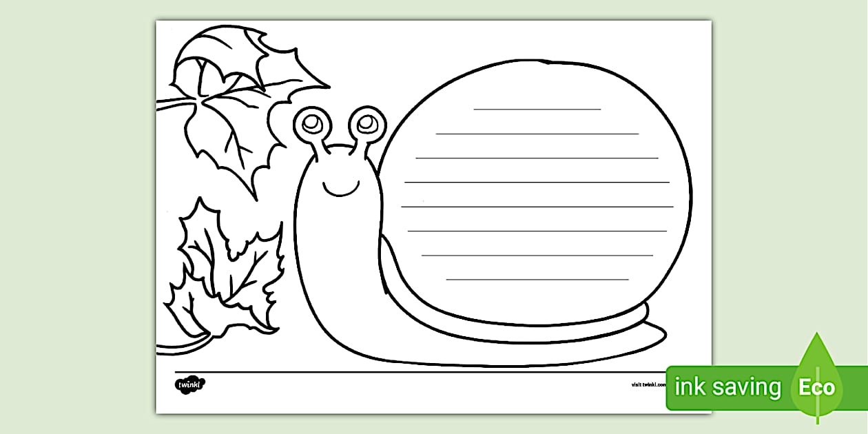 Snail Writing Template, Snail Shape, Snail Poem - Twinkl