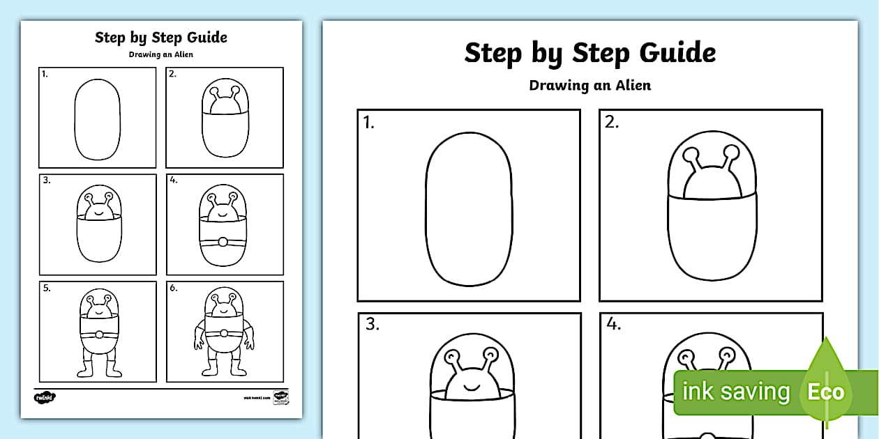Alien Drawing Activity | How to Draw Resources - Twinkl