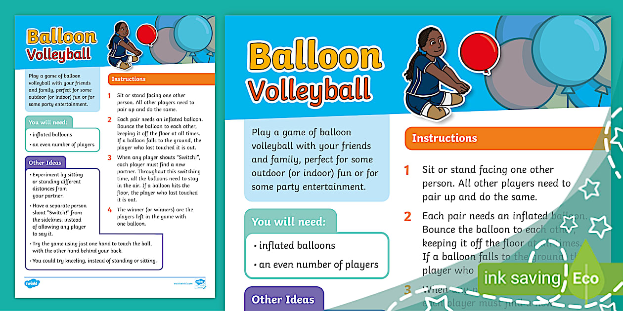 Balloon Volleyball (Ages 5 - 7) (Hecho por educadores)