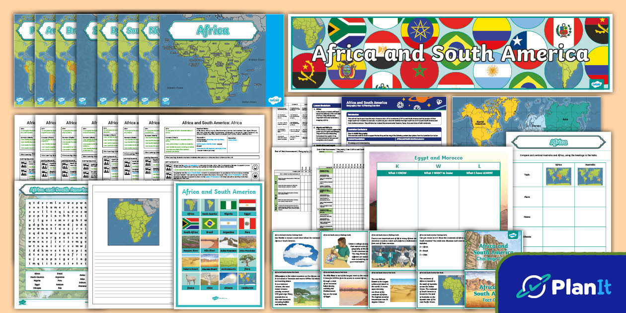 Year 4 HASS Geography Africa and South America Unit Pack
