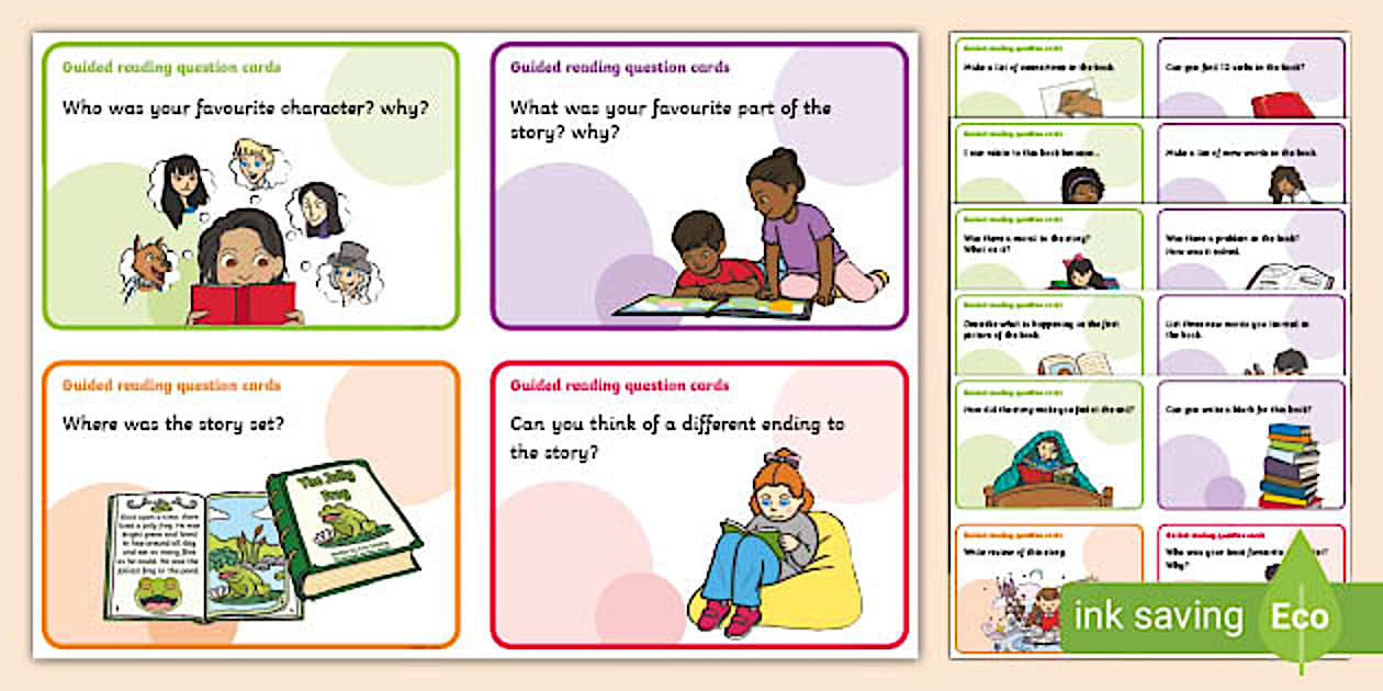 Editable Guided Reading Question Cards (Lehrer gemacht)