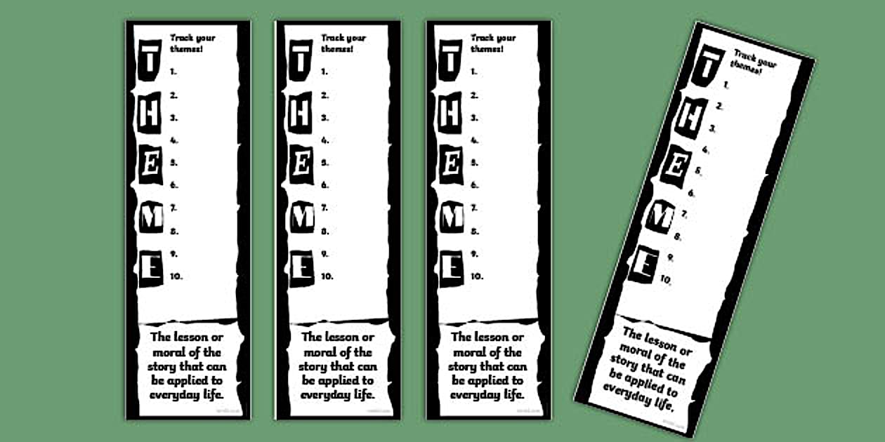 Theme Bookmark for 6th-8th Grade (teacher made) - Twinkl