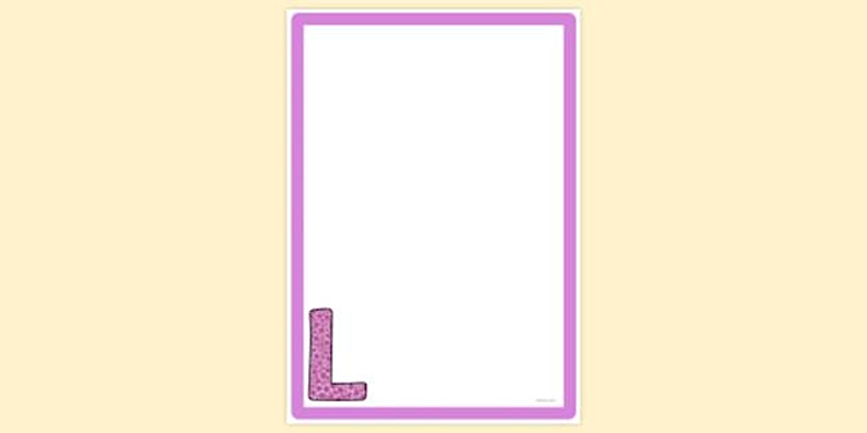 Simple Blank Letter L Page Border | Page Borders | Twinkl