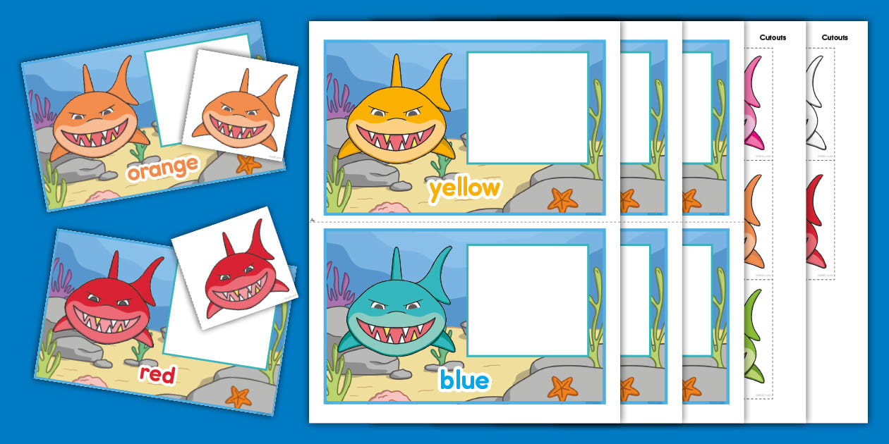 Early Childhood Shark Color Matching Activity | Twinkl USA