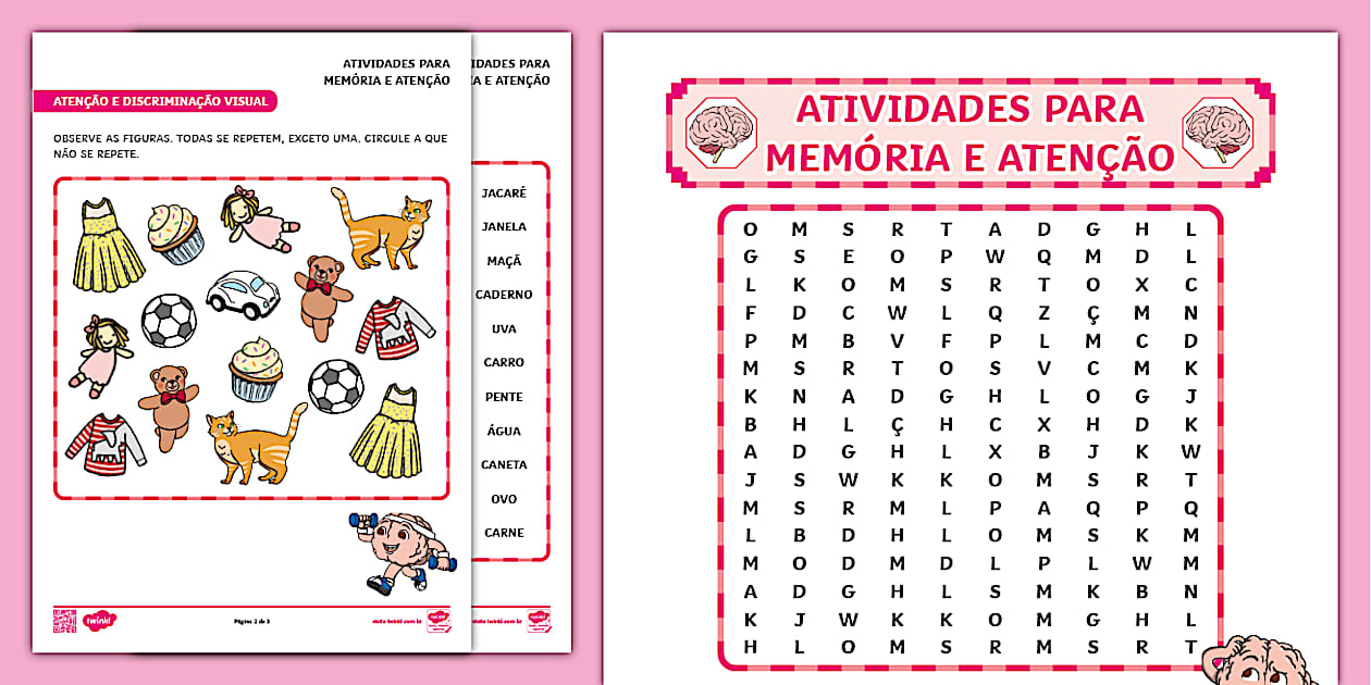 Atividades para {TDAH, autismo, dislexia} Memória e Atenção