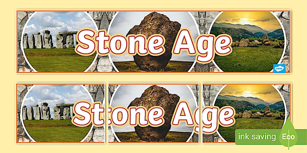 Stone Age Photo Display Banner (teacher made) - Twinkl