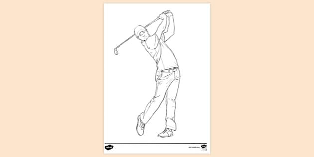 Golfer Rory McIlroy Colouring | Colouring Sheet