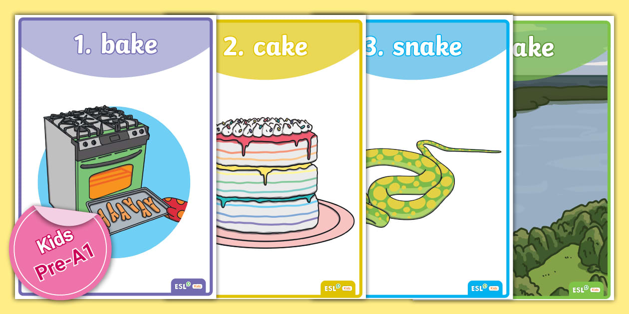 ESL Rhyming Words 'ake' Sounds Poster [Kindergarten, Pre-A1]