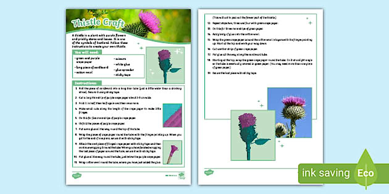 KS2 Thistle Craft Activity (teacher made) - Twinkl