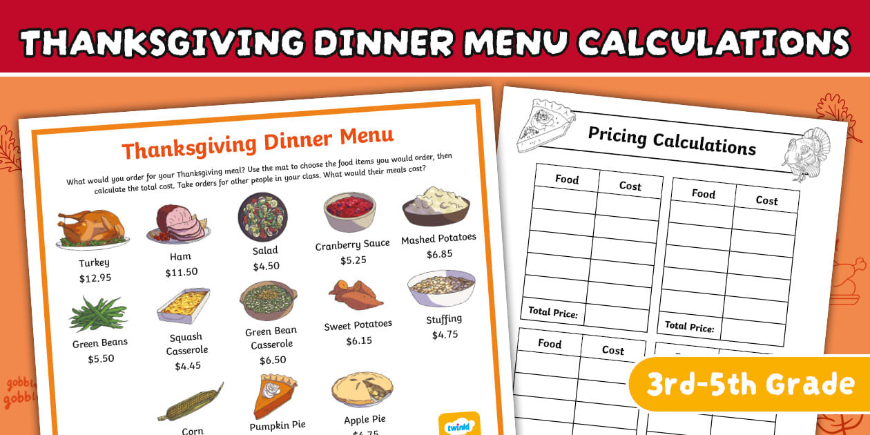 Thanksgiving Math Worksheet | Math Resource | Twinkl USA