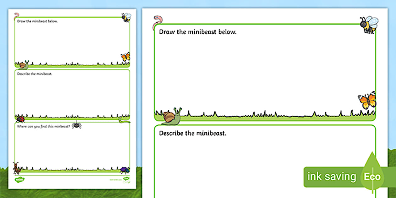 Editable Minibeast Description Writing Frame (teacher made)