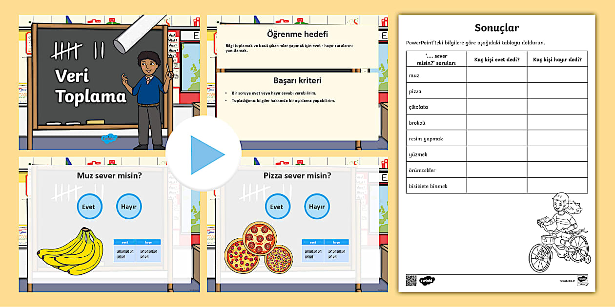 Çetele Tablosunda Veri Toplama | PowerPoint (teacher made)