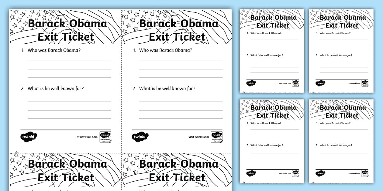 Barack Obama Exit Ticket for 3rd-5th Grade | Twinkl USA