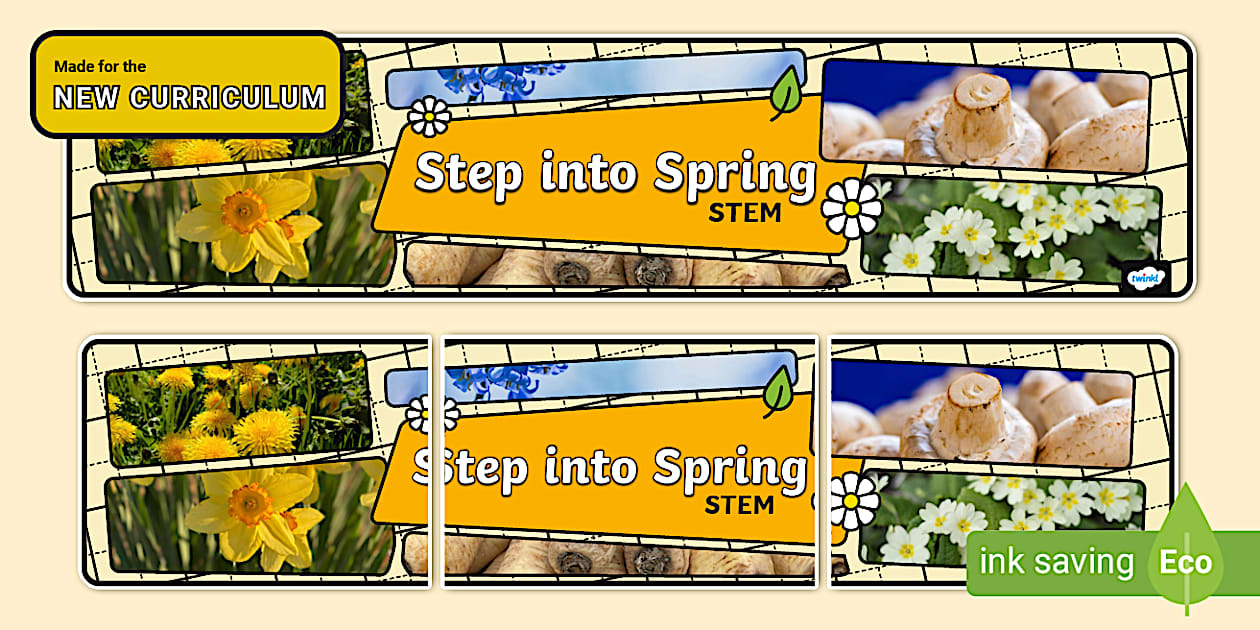 Step into Spring Banner (teacher made) - Twinkl