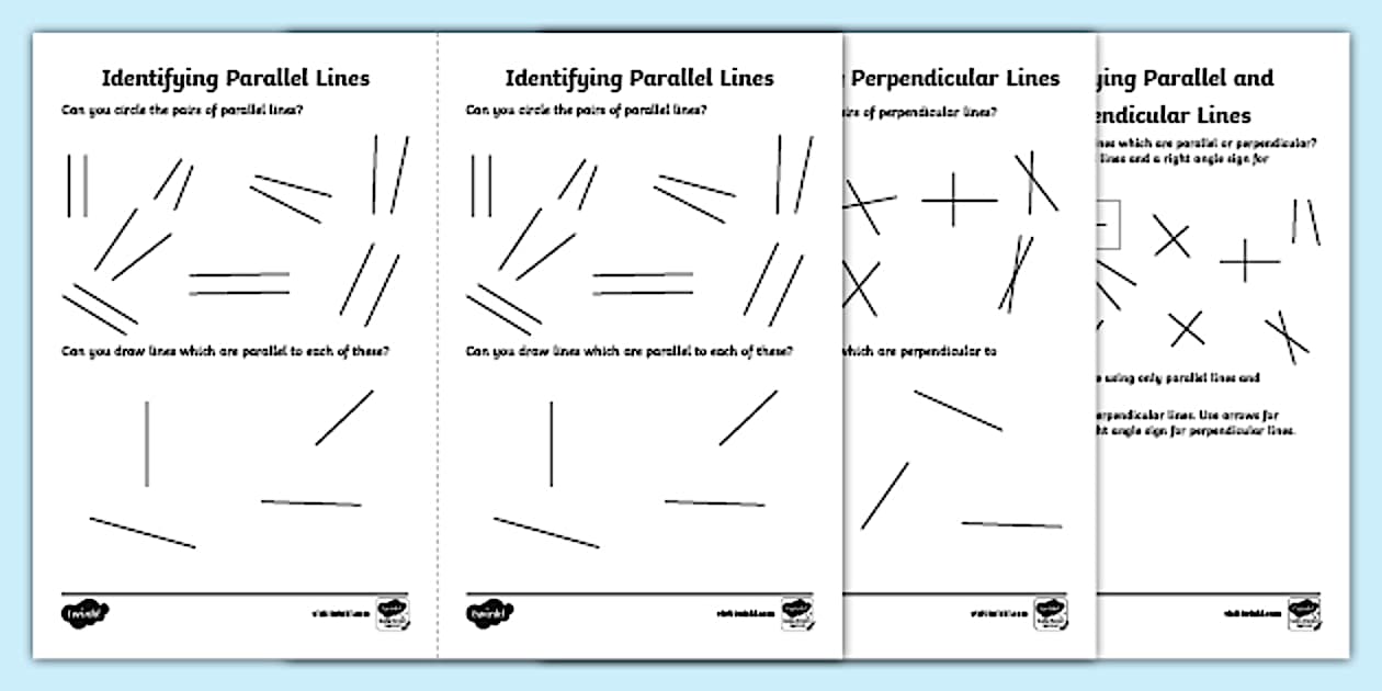 Identifying Parallel and Perpendicular Lines Worksheet for 3rd-5th Grade
