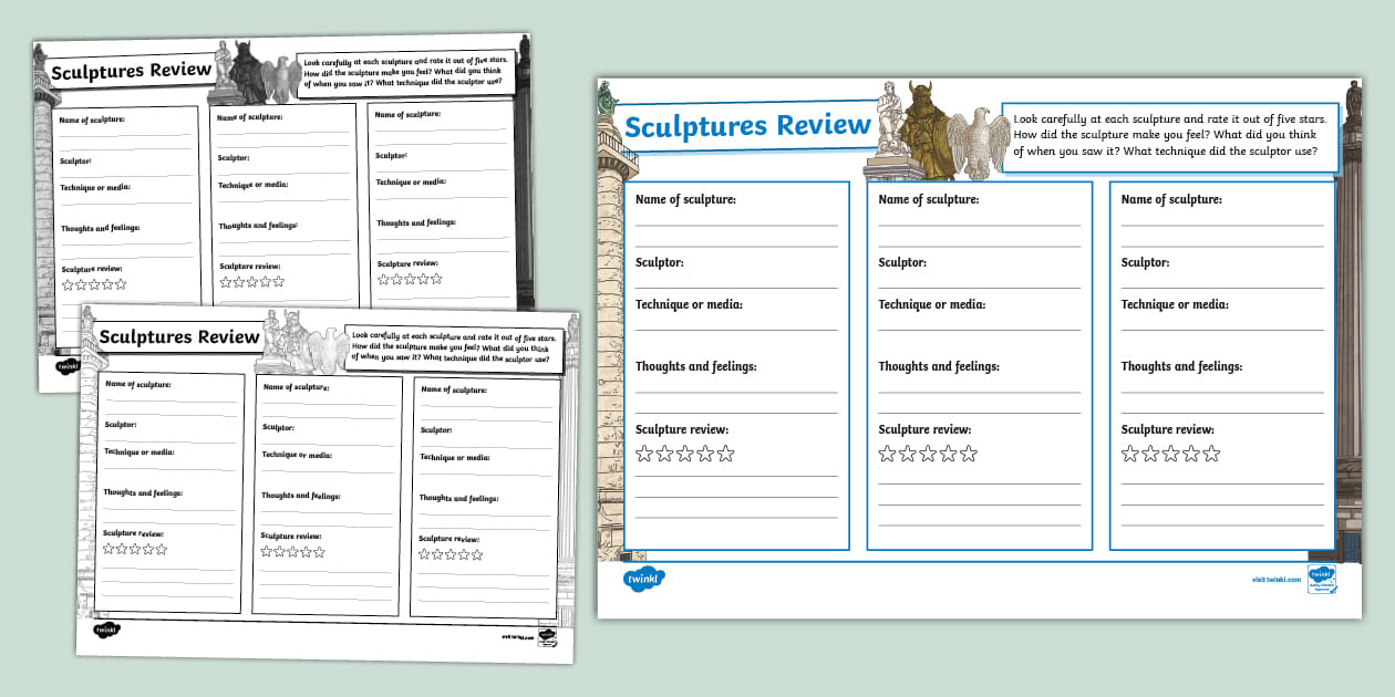 * NEW * Sculptures Review Worksheet - Twinkl Art - Twinkl