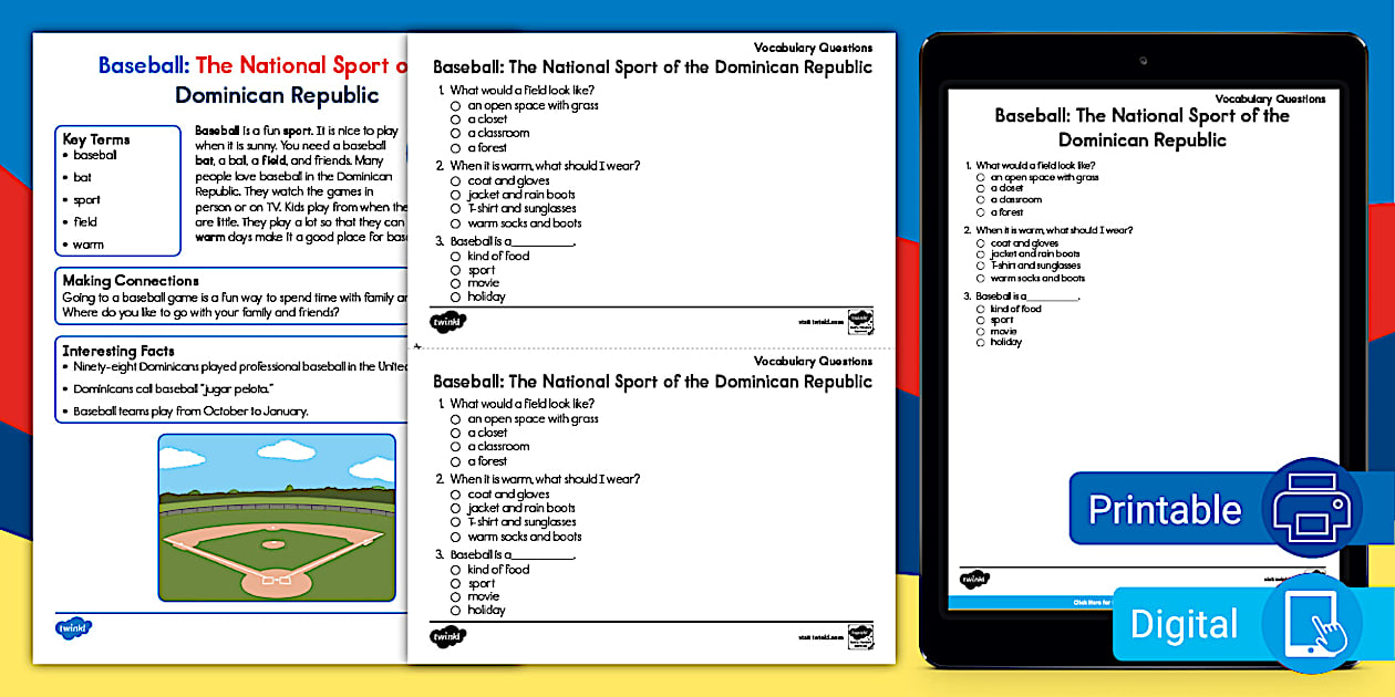 First Grade Dominican Republic National Sport Fact File
