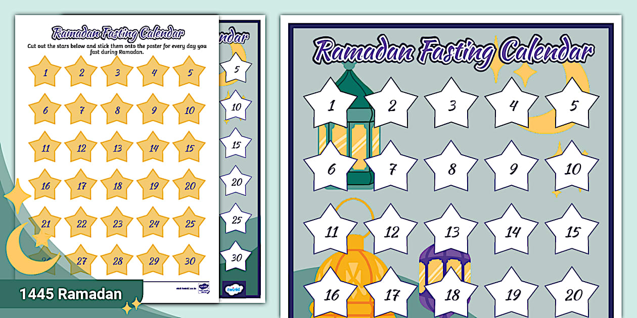 Ramadan Fasting Calendar (teacher made) - Twinkl