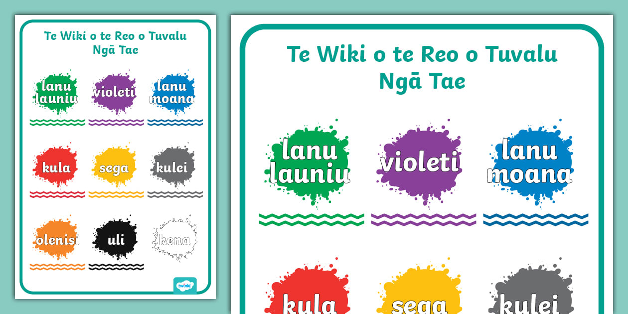 Te Wiki o te Reo o Tuvalu - Ngā Tae (Teacher-Made) - Twinkl