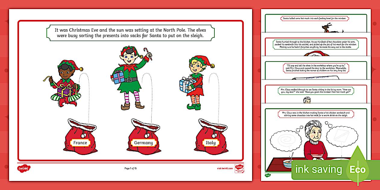 Christmas Fine Motor Skills- Santa's Busy Christmas Eve