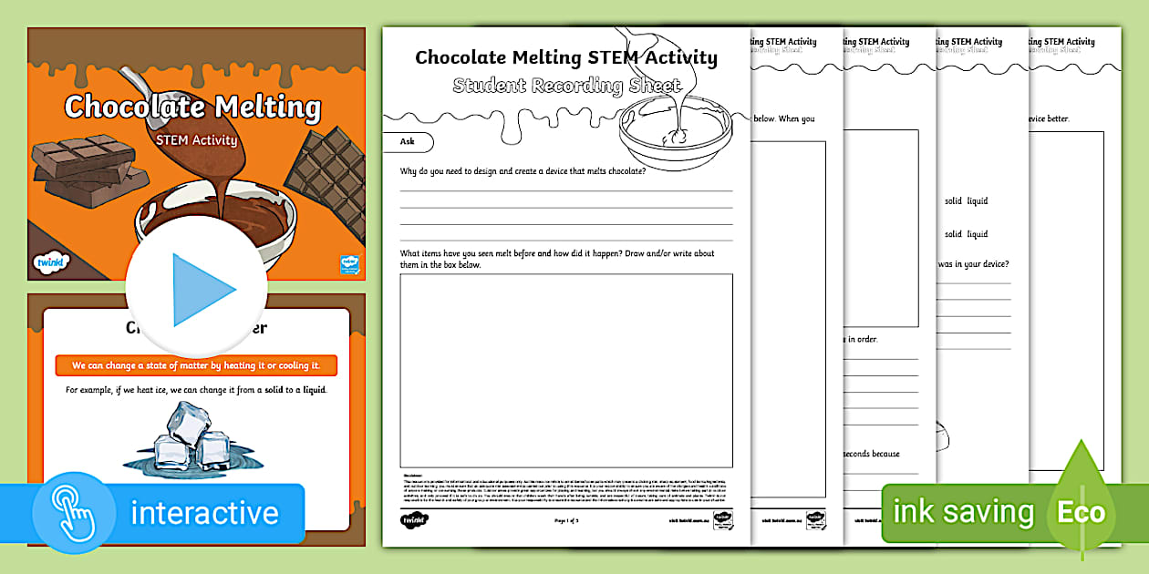 Chocolate Melting STEM Activity Years 3-6 (teacher made)