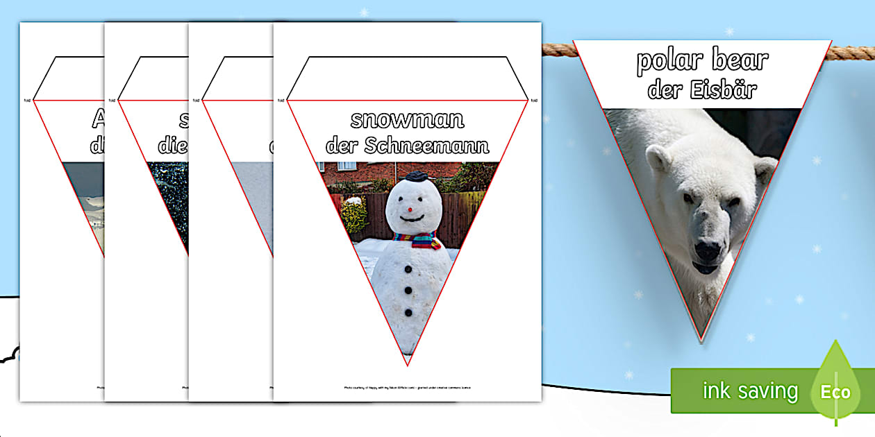 Winter Photo Display Bunting English/German (teacher made)