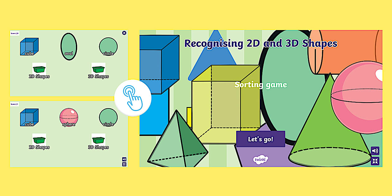 Recognising 2D and 3D Shapes Interactive Sorting Game