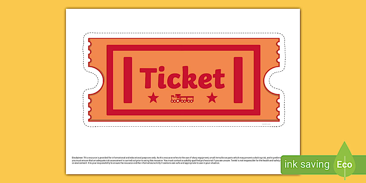 😊 Ticket Emoji Cut-Out (teacher made) - Twinkl