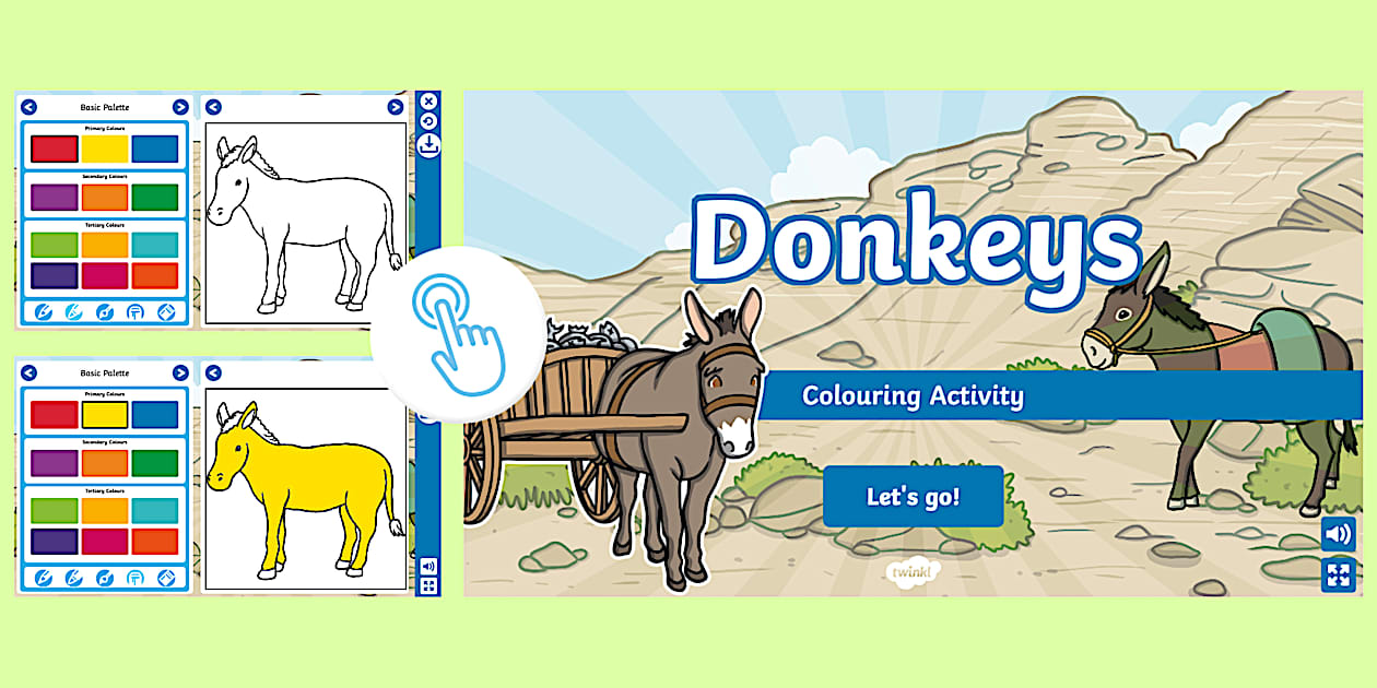 Donkey Interactive Colouring (professor feito) - Twinkl